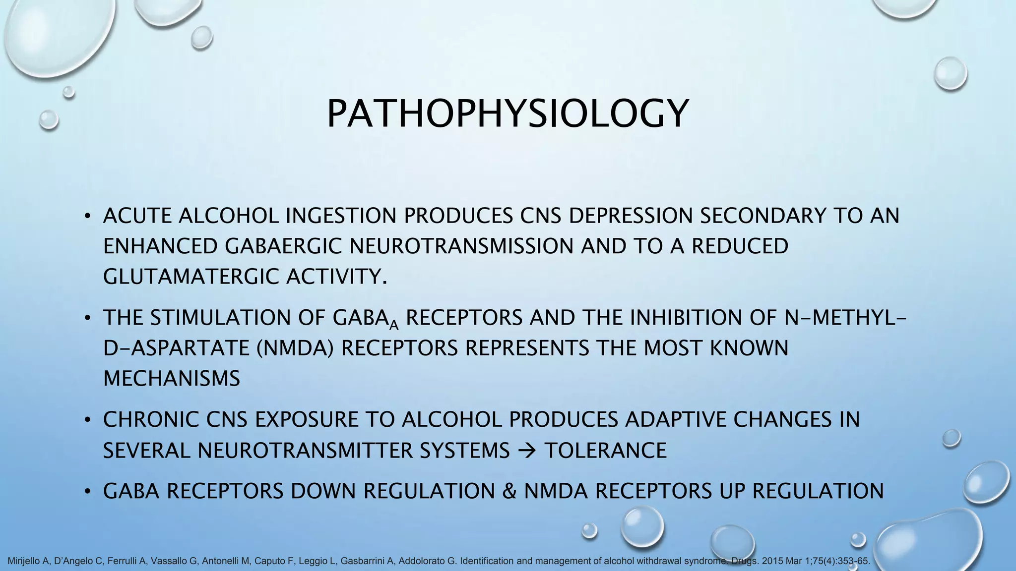 Alcohol Withdrawal Syndrome | PPTX