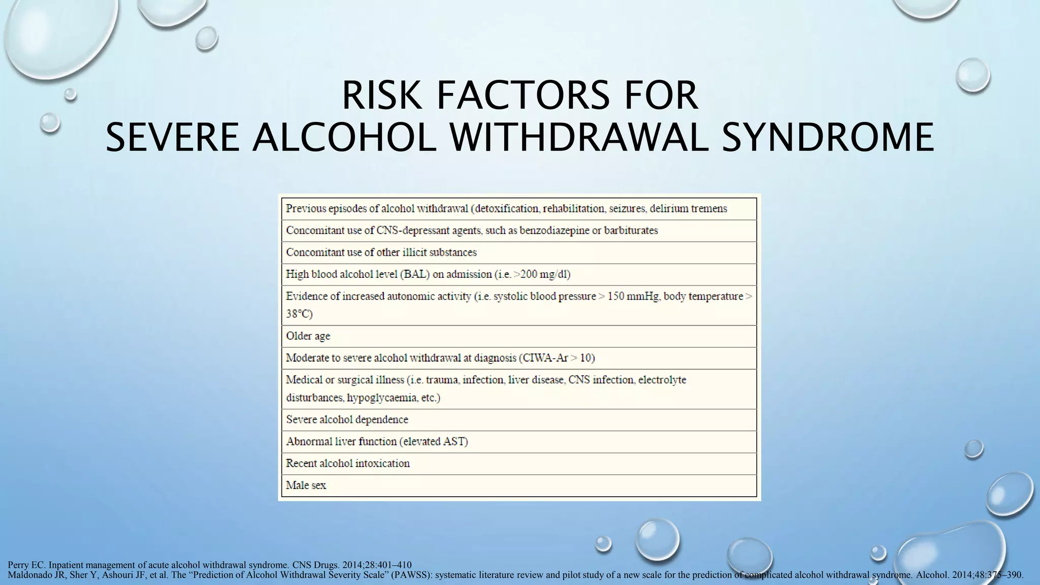 Alcohol Withdrawal Syndrome | PPTX
