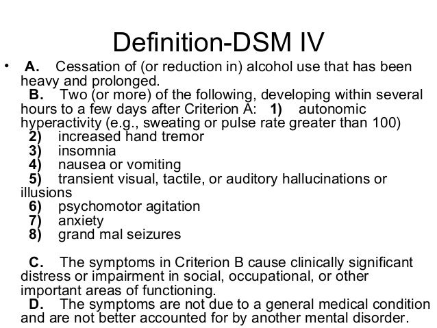 Alcohol withdrawal syndromes