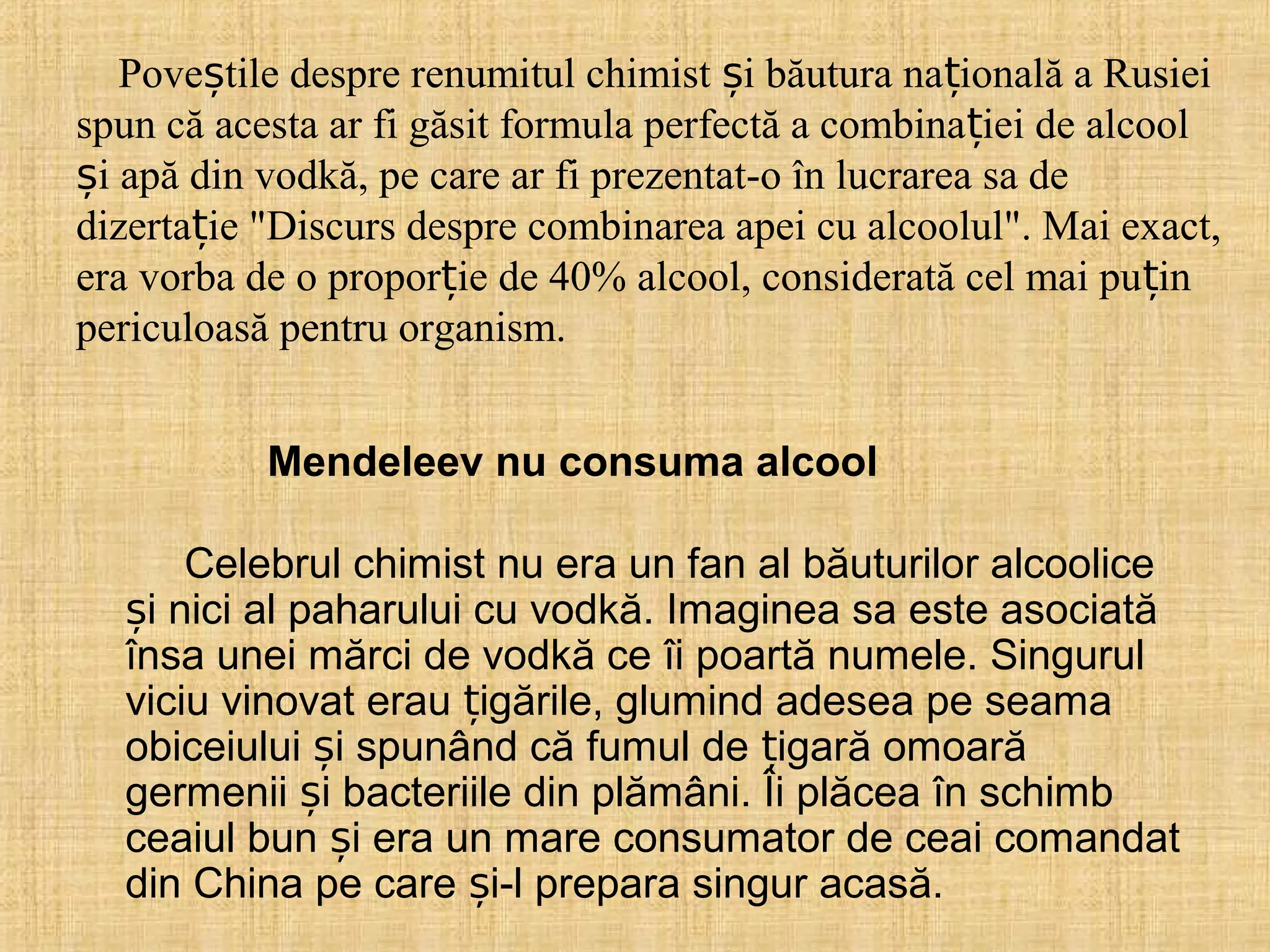 Alcoolul, proiect la chimie | PPT