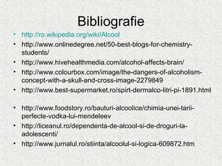 Alcoolul, proiect la chimie | PPT