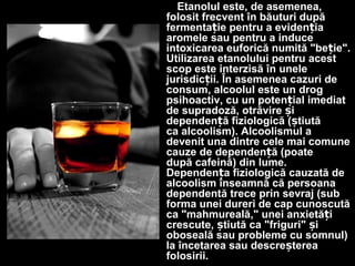 Alcoolul, proiect la chimie | PPT