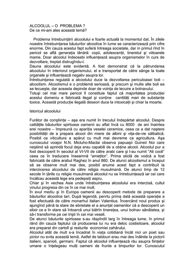Alcoolul O Problema | DOC