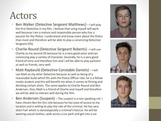 Actors, Outside Location, Costume and Props - Code 5 | PPT