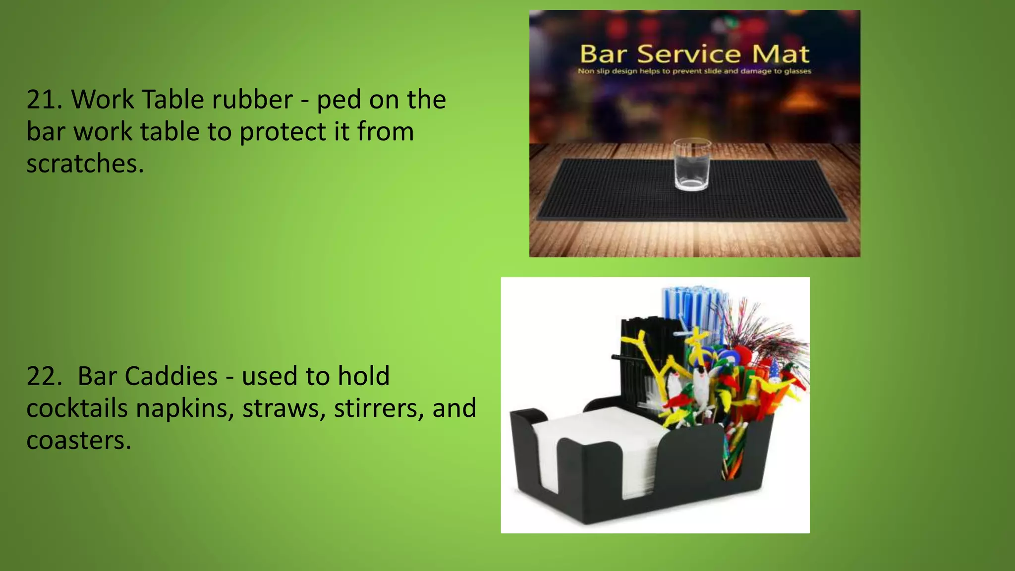 Different Bar Tools and Equipment // Alexandra Alcuetas | PPTX