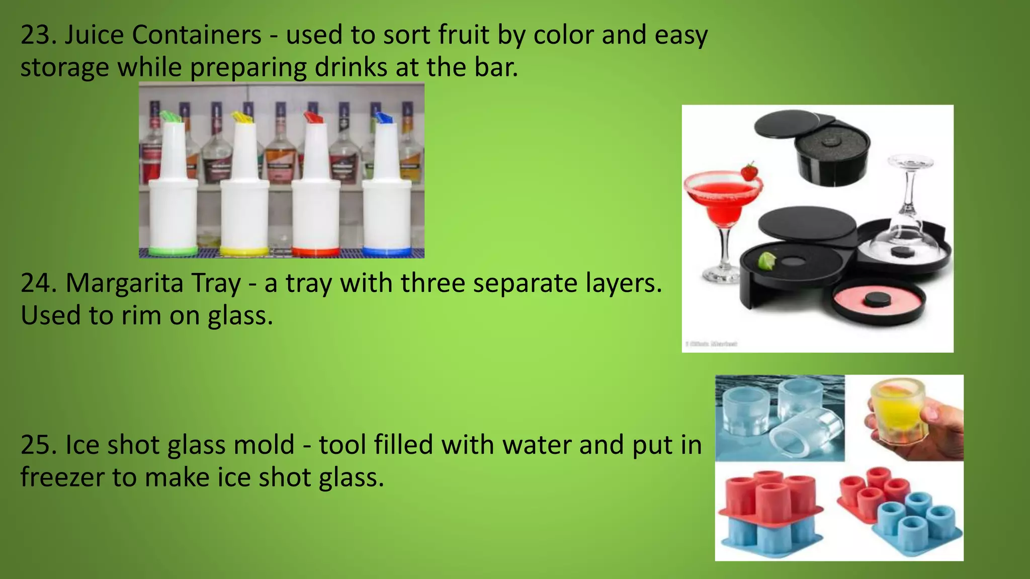 Different Bar Tools and Equipment // Alexandra Alcuetas | PPTX