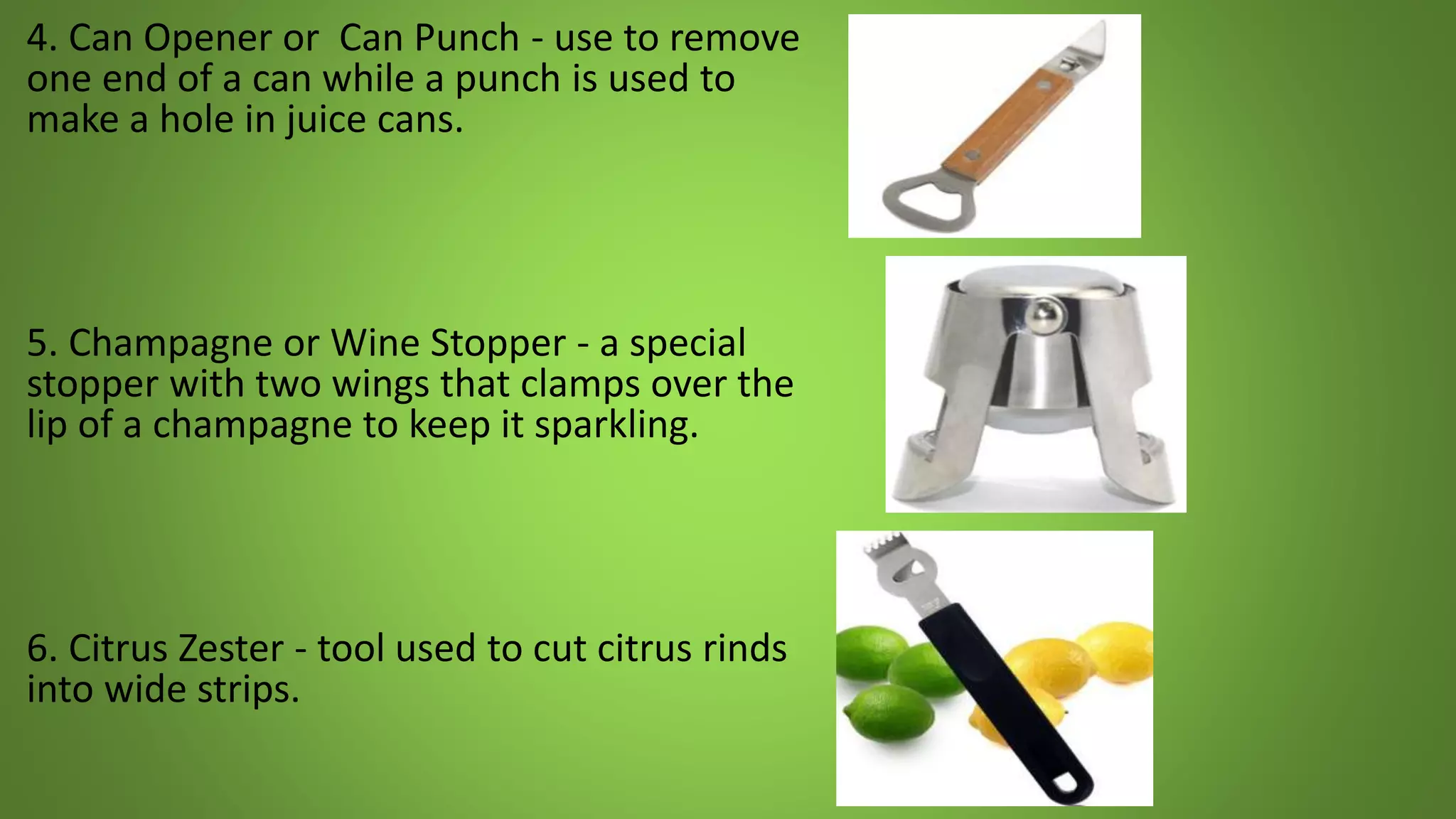 Different Bar Tools and Equipment // Alexandra Alcuetas | PPTX