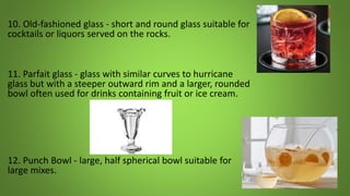 Different Types of Bar Glasses // Alexandra Alcuetas | PPTX