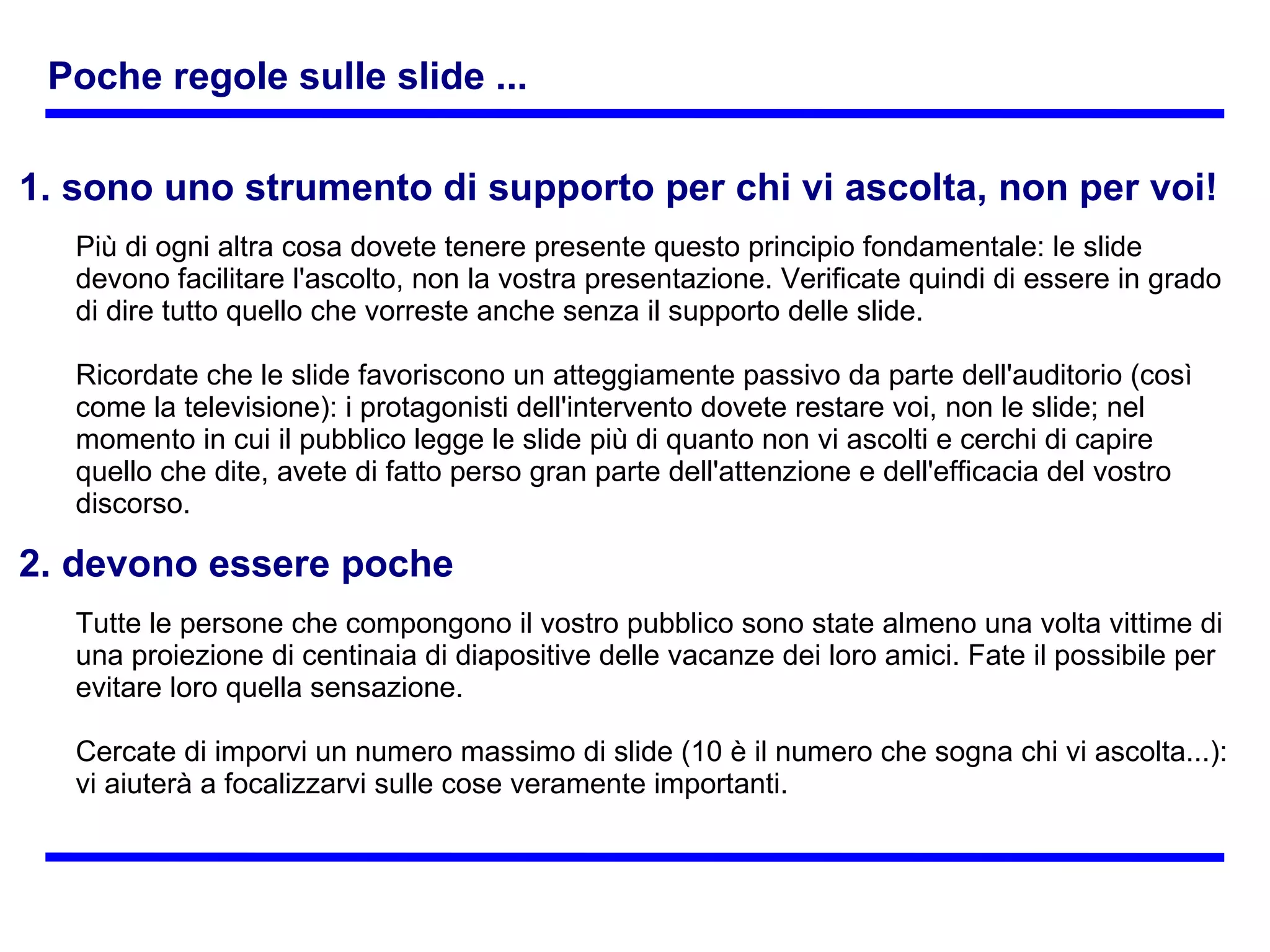 Alcune Regole Per Un Buon Power Point | PPT | Resume Writing and Advice ...