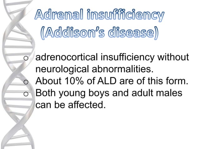 Ald (x linked adrenoleukodystrophy) | PPTX | Endocrine and Metabolic Diseases | Diseases and ...