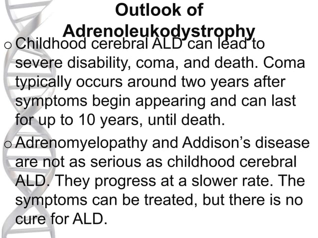 Ald (x linked adrenoleukodystrophy) | PPTX | Endocrine and Metabolic Diseases | Diseases and ...