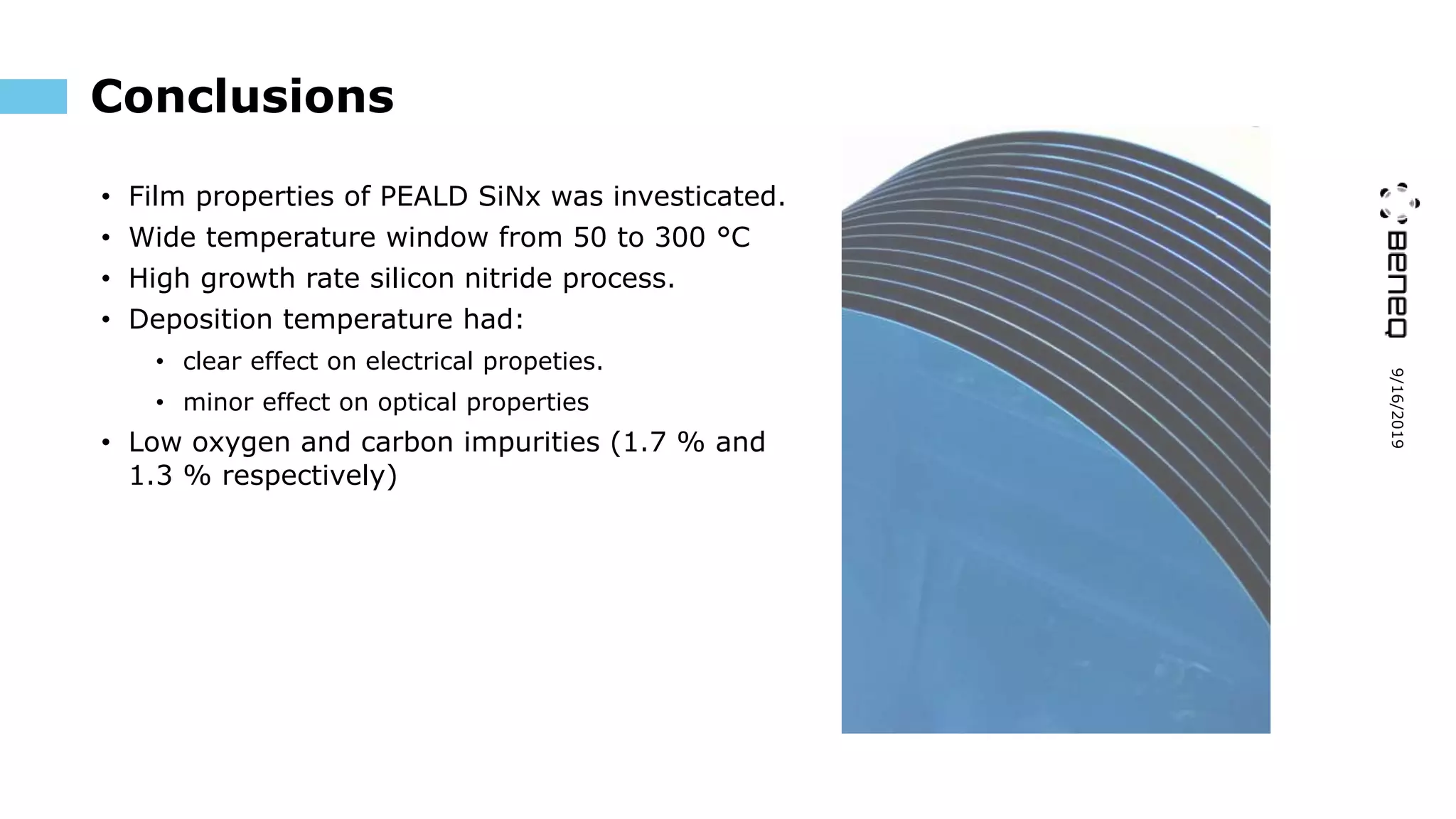 Film Properties of ALD SiNx Deposited by Trisilylamine and N2 Plasma | PPTX