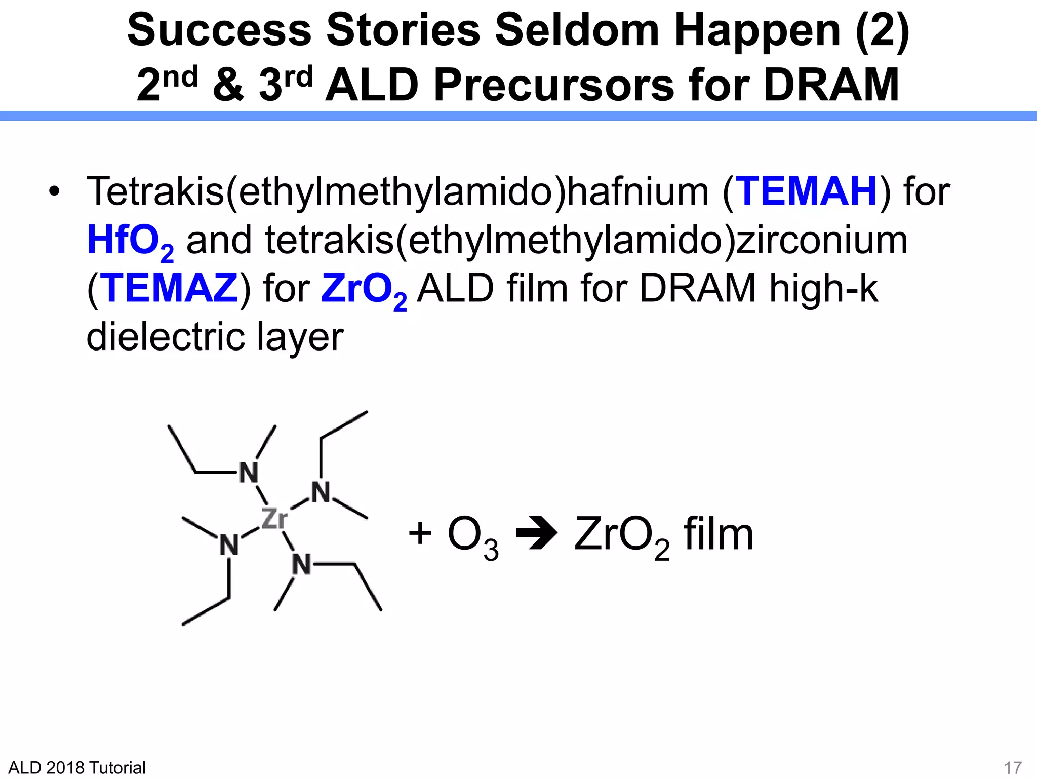 ALD 2018 Tutorial ALD precursors for semiconductor and its development ...