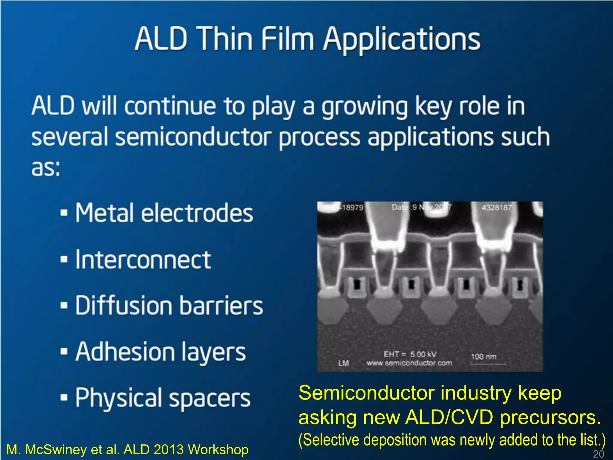 ALD 2018 Tutorial ALD precursors for semiconductor and its development ...