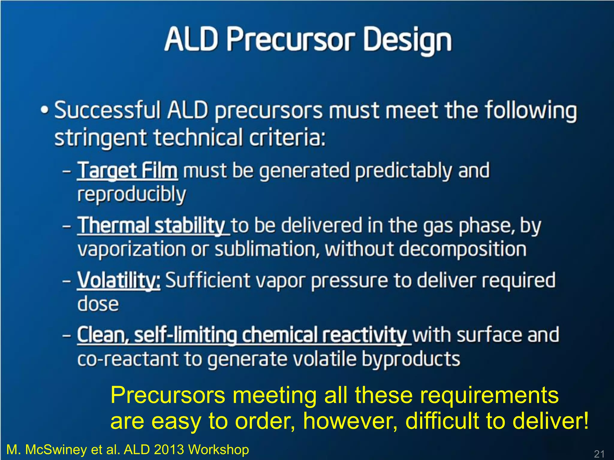 ALD 2018 Tutorial ALD precursors for semiconductor and its development ...