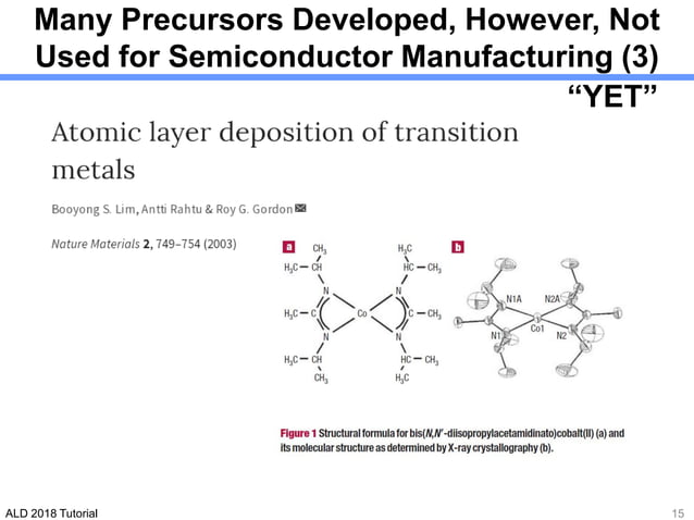ALD 2018 Tutorial ALD precursors for semiconductor and its development ...