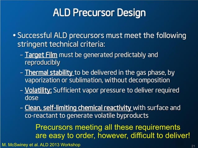ALD 2018 Tutorial ALD precursors for semiconductor and its development ...