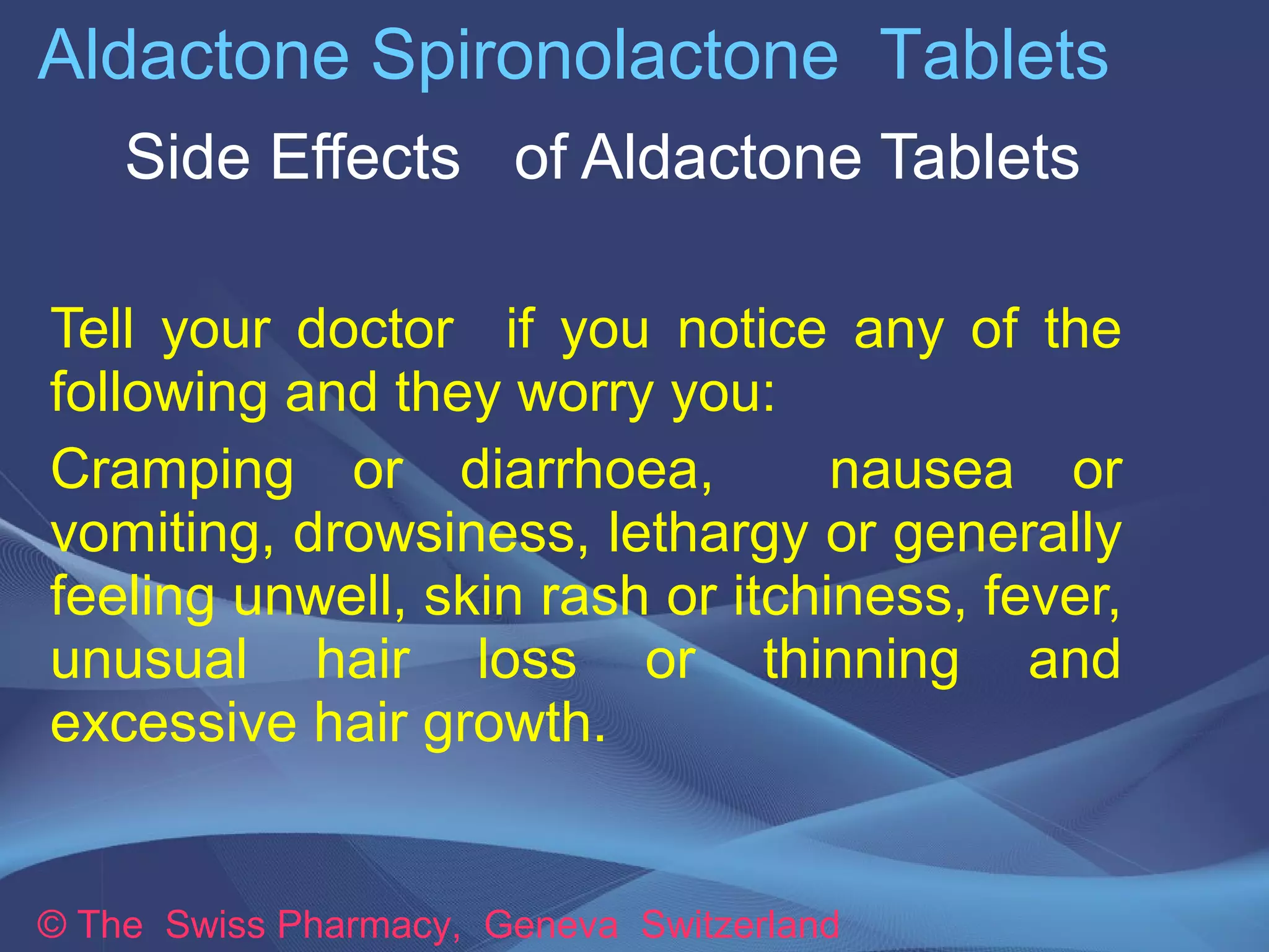 Aldactone Tablets for Hypertension & Oedematous Disorders | ODP | Heart ...