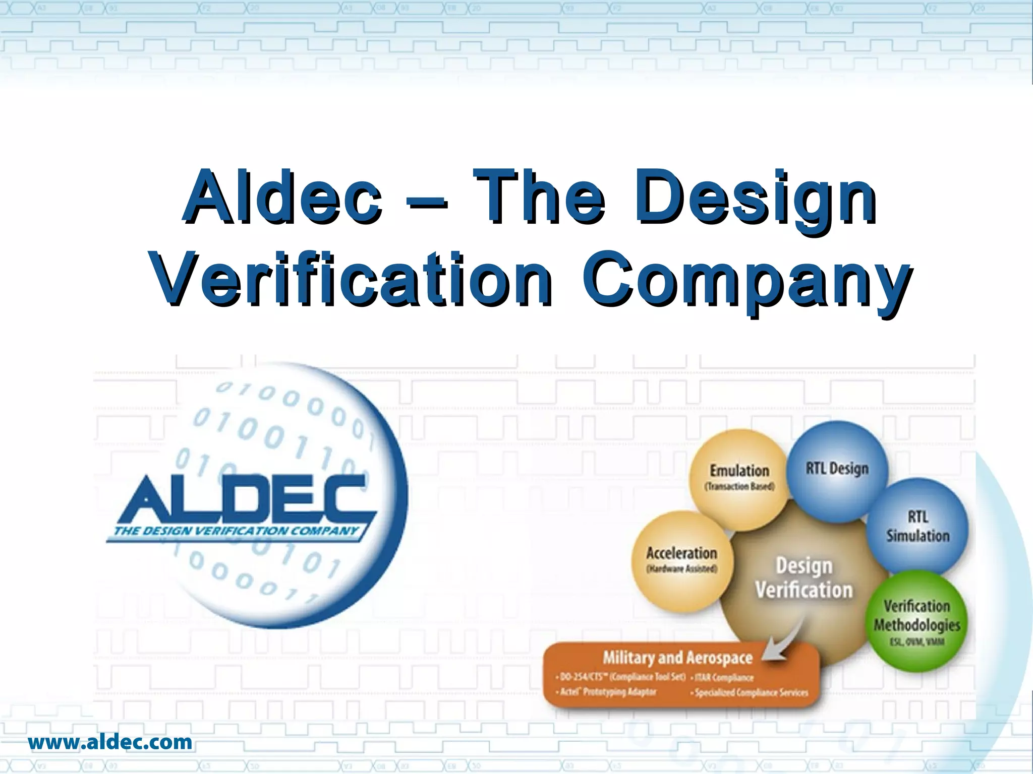 Aldec overview 2011-10 revised | PPT