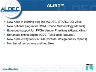 Aldec overview 2011-10 revised | PPT