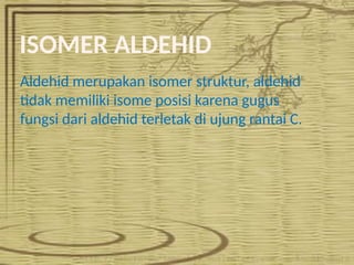 Pengertian tentang aldehid dan kimia yang merujuk | PPT