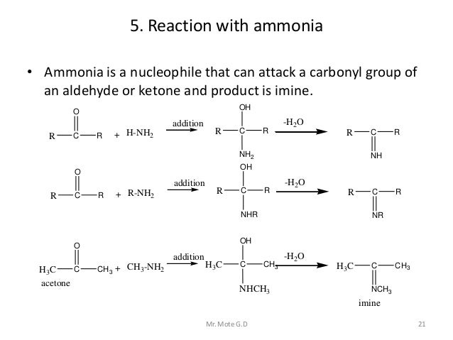 Aldehyde and ketone