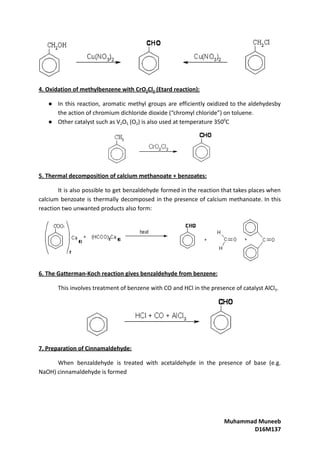 Aldehydes and Ketones notes by Muhammed Muneeb | PDF