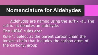 ALDEHYDES | PPTX | Chemistry | Science