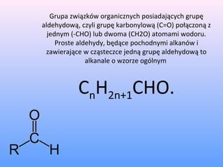 Aldehydy i ketony informacje | PPT