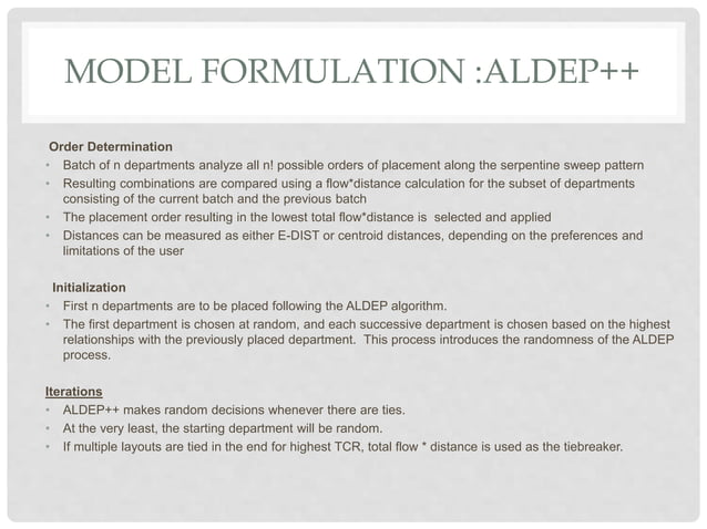 ALDEP++: An improvement on the ALDEP heuristic via department batching ...