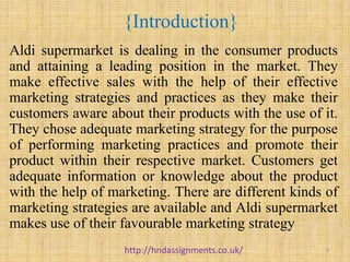 Aldi supermarket – impacts of marketing practices and strategies on ...