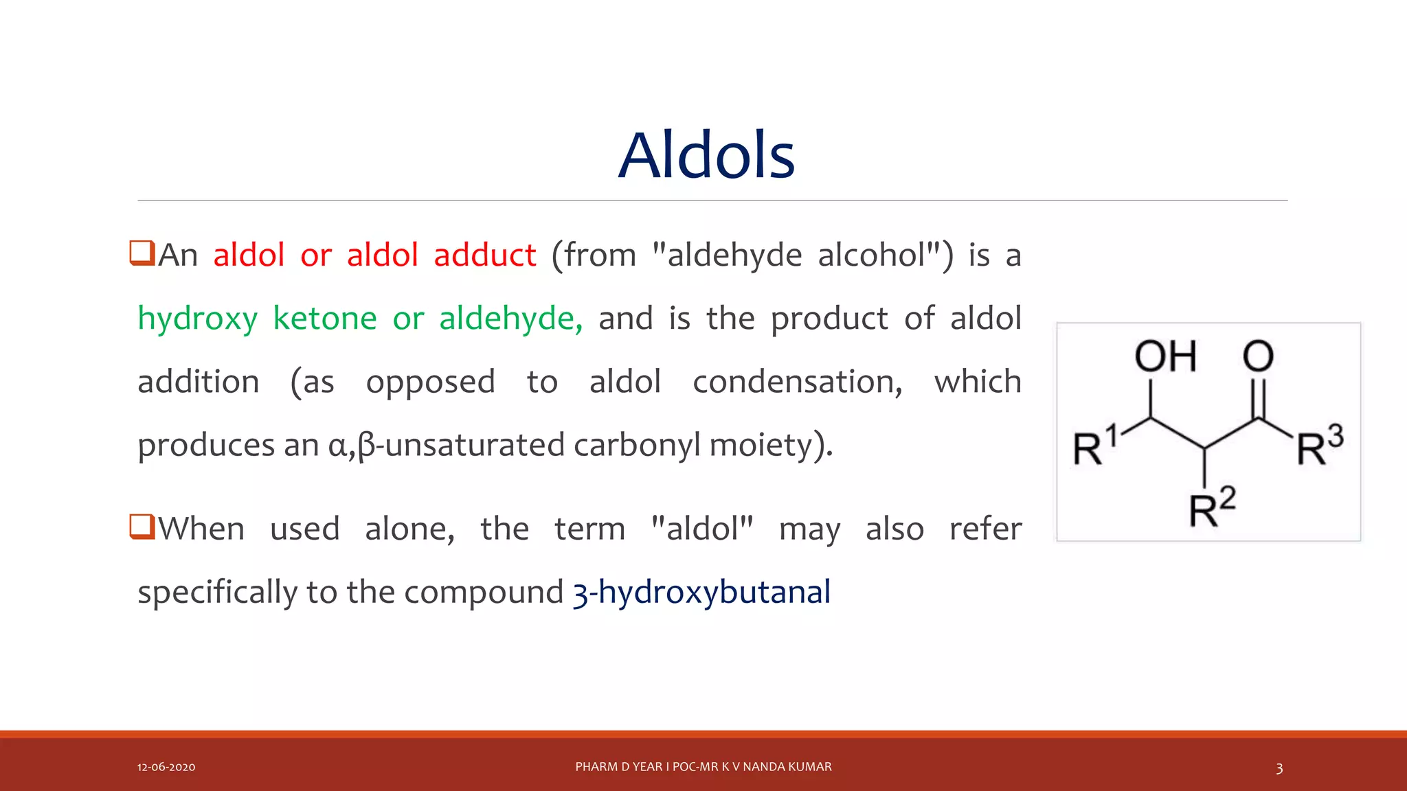Aldol condensation | PPTX