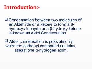 A SEMINAR TOPIC ON ALDOL CONDENSATION.pptx | Free Download
