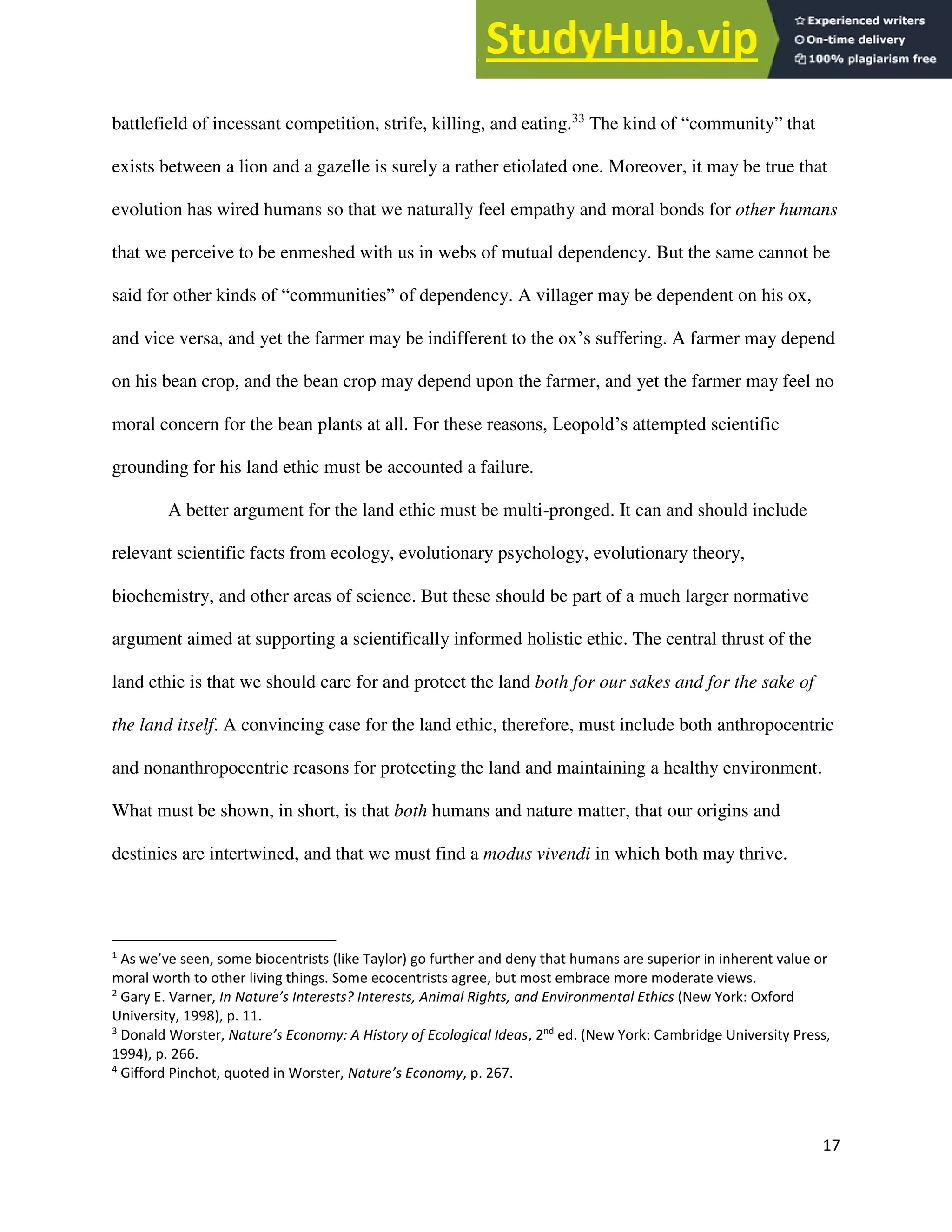 Aldo Leopold S Land Ethic A Critique | PDF