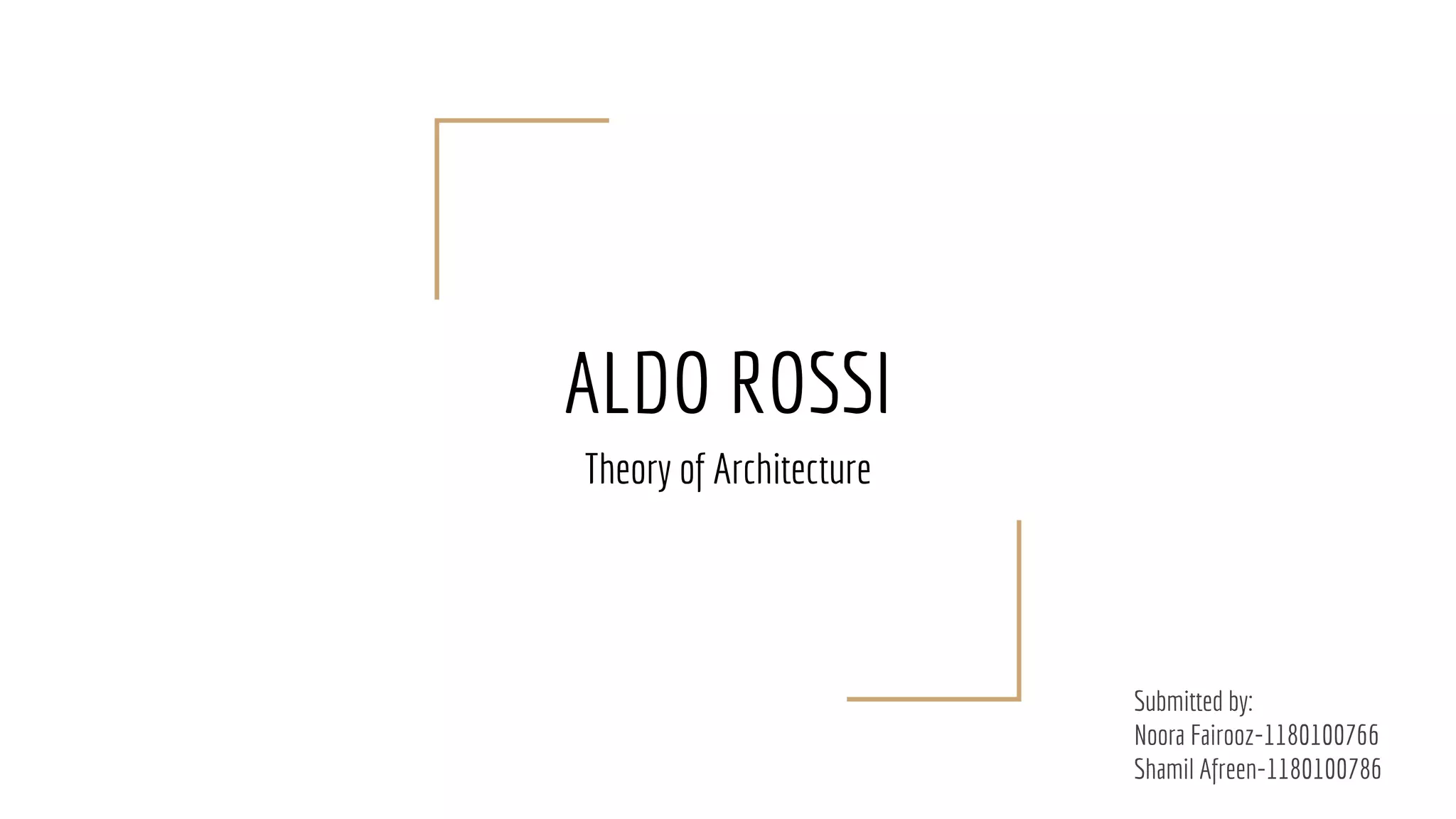 Aldo Rossi | PDF
