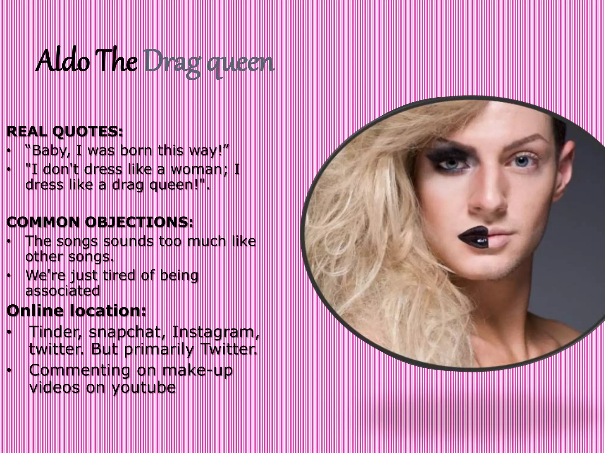 Aldo the drag queen | PPTX