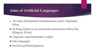 Artificial language | PPTX