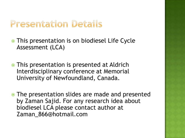 Biodiesel Life Cycel Assessment (LCA) | PDF | Agriculture | Industries