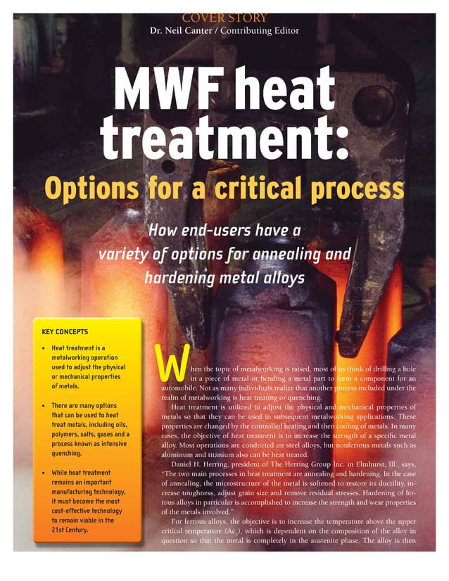 MWF Heat Treatment: Solutions for a Critical Process by Dr. Neil Canter | PDF | Geology | Science