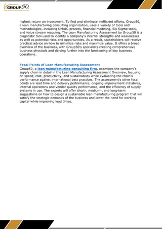 A Lean Manufacturing Consulting Firm That Can Assist Cut Waste And ...