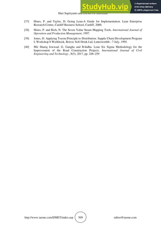 A LEAN SIX-SIGMA MANUFACTURING PROCESS CASE STUDY | PDF