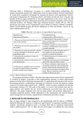 A LEAN SIX-SIGMA MANUFACTURING PROCESS CASE STUDY | PDF