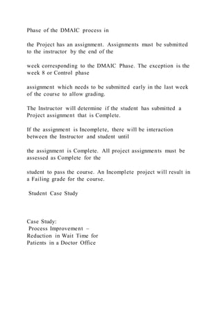 A Lean Six Sigma Case Study If you want to prosp | DOCX