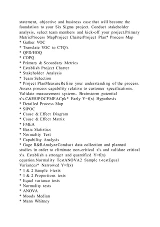 A Lean Six Sigma Case Study If you want to prosp | PDF