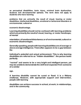A learning disability affects | DOCX