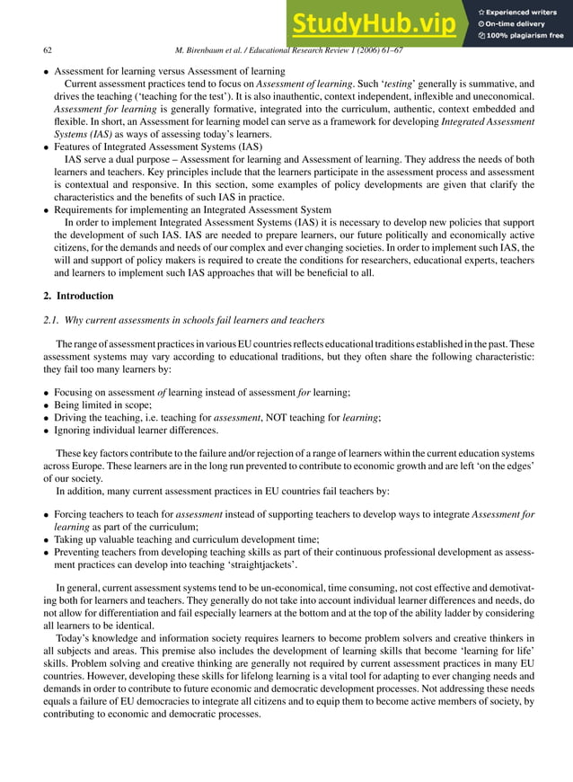 A Learning Integrated Assessment System | PDF