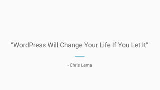 A learning path for newbies in WordPress development | PPT