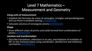 Level 7 Mathematics – Measurement and Geometry | PPTX