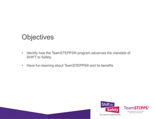 Teamwork Makes the Dream Work: TeamSTEPPS® - Strategies and Tools to ...