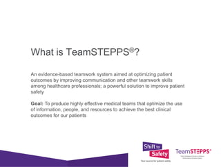 Teamwork Makes the Dream Work: TeamSTEPPS® - Strategies and Tools to ...